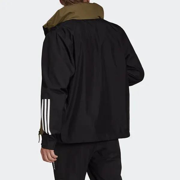 Adidas Contrast Color Stitching Hooded Jacket