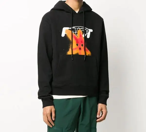 Off-White Fw20 Pivot Fish Printing Hooded Pullover