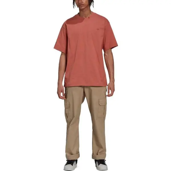 Adidas Originals Small Logo Embroidered Solid Color Round Neck Short Sleeve T-shirt - Multi-color