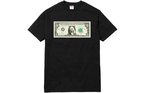 Supreme Fw17 Dollar Tee Printing Round Neck Short Sleeve Blue - Navy