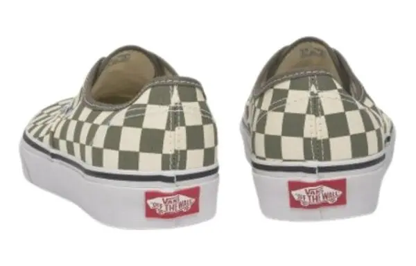 VANS Authentic Checkerboard Lace-up Sneakers - Green/beige