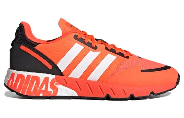 Adidas Zx 1k Boost Sneakers With Graphic Logo Detail - Orange/white