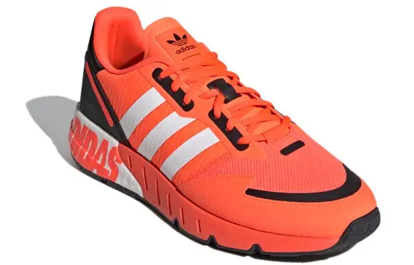 Adidas Zx 1k Boost Sneakers With Graphic Logo Detail - Orange/white