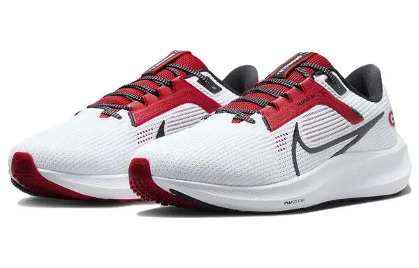Nike Zoom Pegasus 40 "georgia" Athletic Sneakers - White/university Red/black