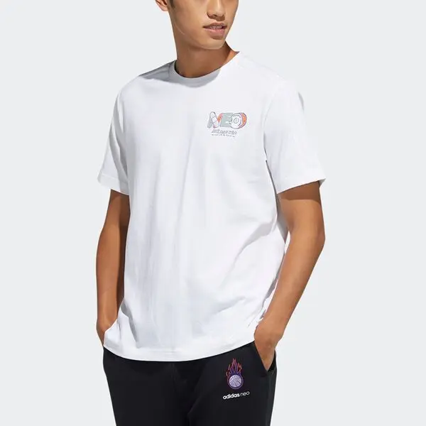 Adidas Neo Printing Sports Round Neck Short Sleeve