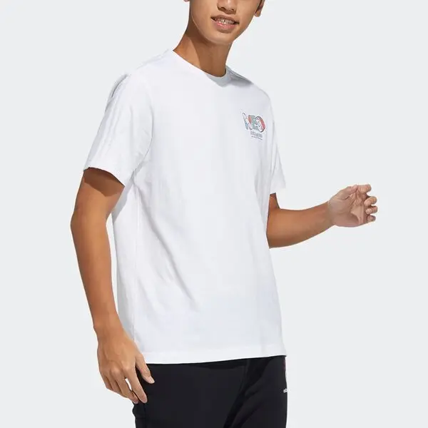 Adidas Neo Printing Sports Round Neck Short Sleeve