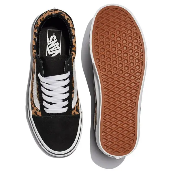 VANS Old Skool Leopard Print Lace-up Sneakers - Black/brown