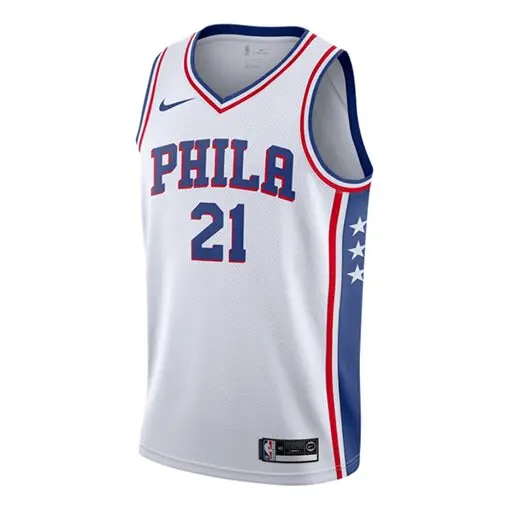 Nike Philadelphia 76ers Embiid Fan League Jersey - White