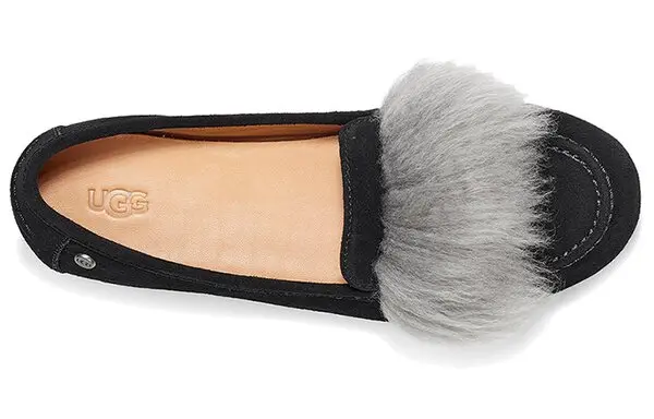 UGG California Loafer With Fur Accent - Black/gray
