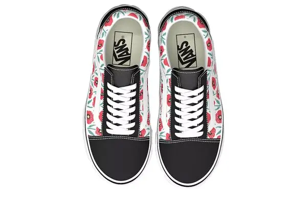 VANS Old Skool Floral Print Sneakers - Blackwhite