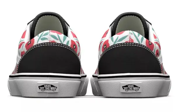 VANS Old Skool Floral Print Sneakers - Blackwhite