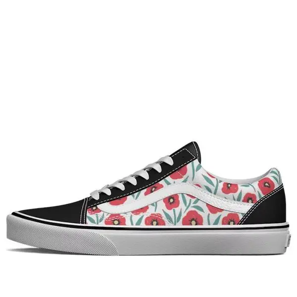 VANS Old Skool Floral Print Sneakers - Blackwhite