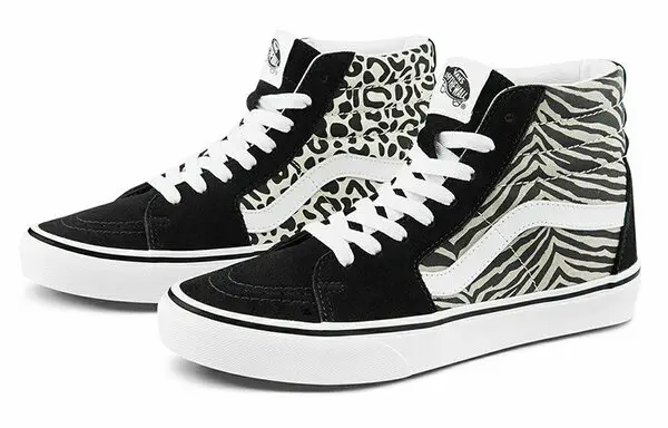 VANS Sk8-hi Canvas High Top Sneakers - Black/white