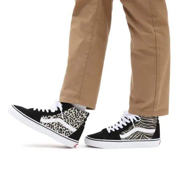 VANS Sk8-hi Canvas High Top Sneakers - Black/white