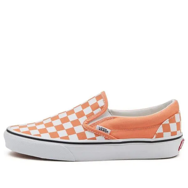 VANS Checkerboard Slip-on Sneakers - Orange/white