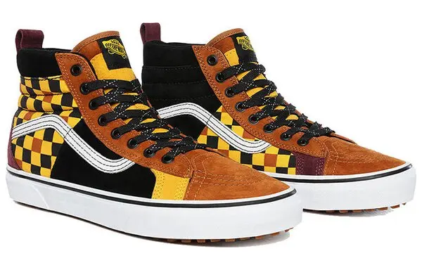 VANS High Top Skate Shoes - Black/yellow
