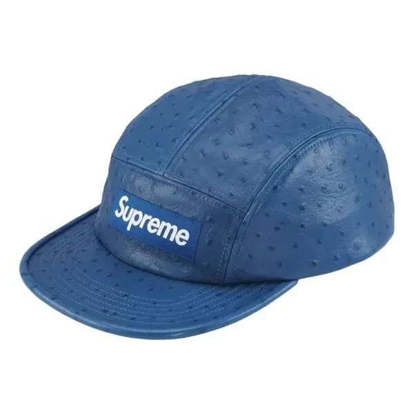 Supreme Ostrich Embossed Leather Gore-tex Camp Cap - Blue