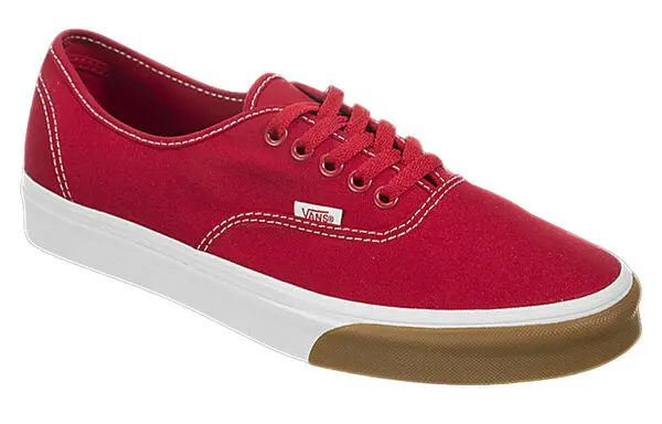 VANS Authentic Gum Bumper Sneakers - Red/white/brown