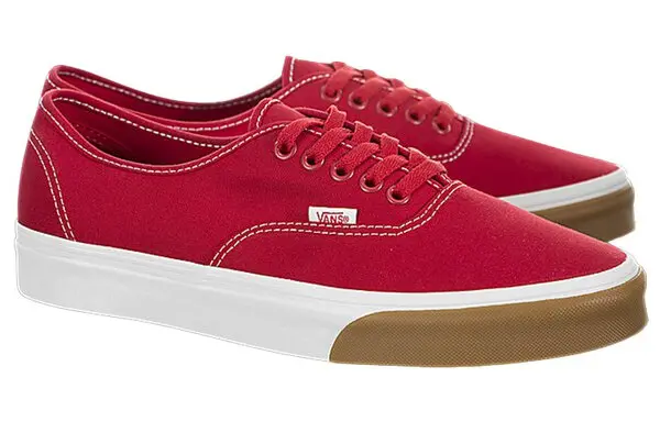 VANS Authentic Gum Bumper Sneakers - Red/white/brown