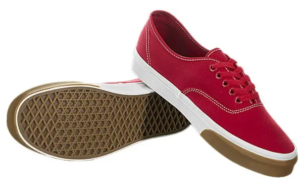 VANS Authentic Gum Bumper Sneakers - Red/white/brown