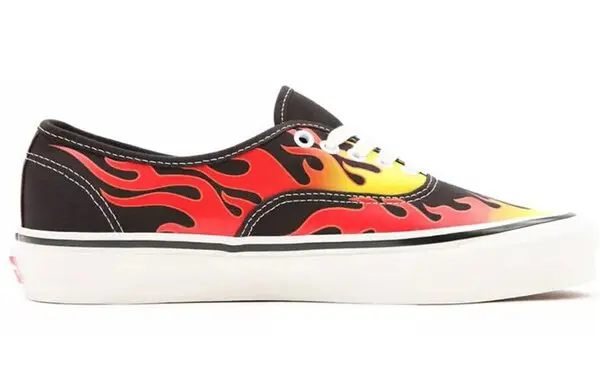 VANS Factory Authentic 44 Dx Flame Print Sneakers - Black/red