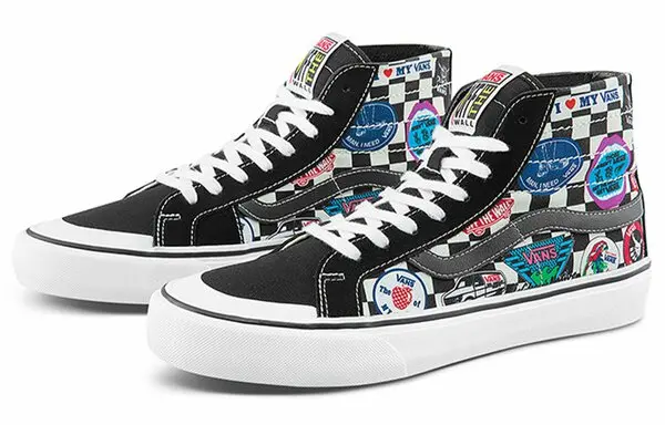 VANS Sk8-hi High Top Sneakers With Graphic Print - Black