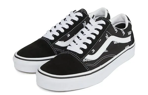 VANS Old Skool "all Over Logo" Low Top Sneakers - Black/white