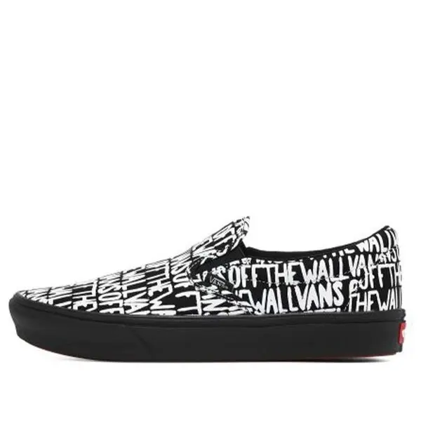 VANS Comfycush Slip-on "brush Black" Casual Sneakers - Black/white