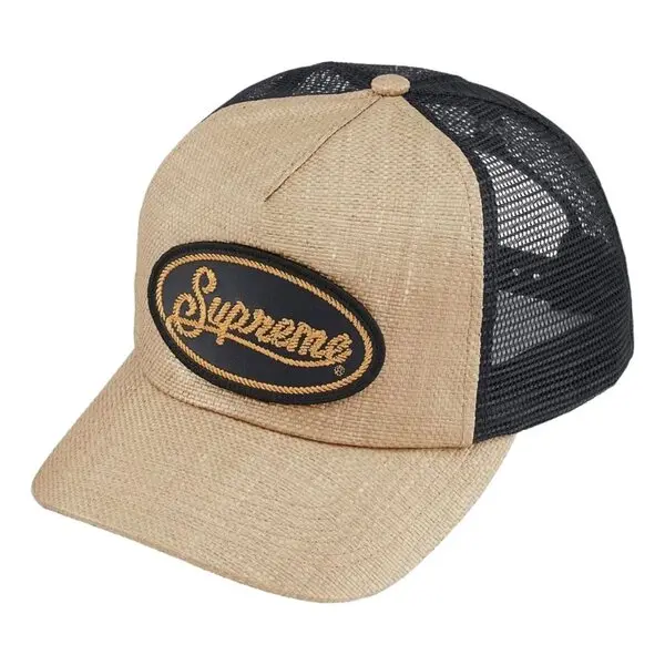 Supreme Raffia Mesh Back 5-panel Cap - Tan