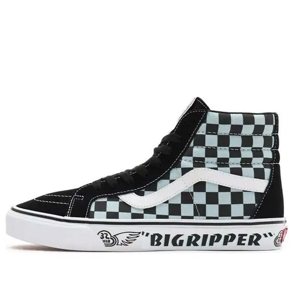 VANS Se Bikes X Sk8-hi Reissue "big Ripper" Black Reflective Checkerboard High Top Sneakers
