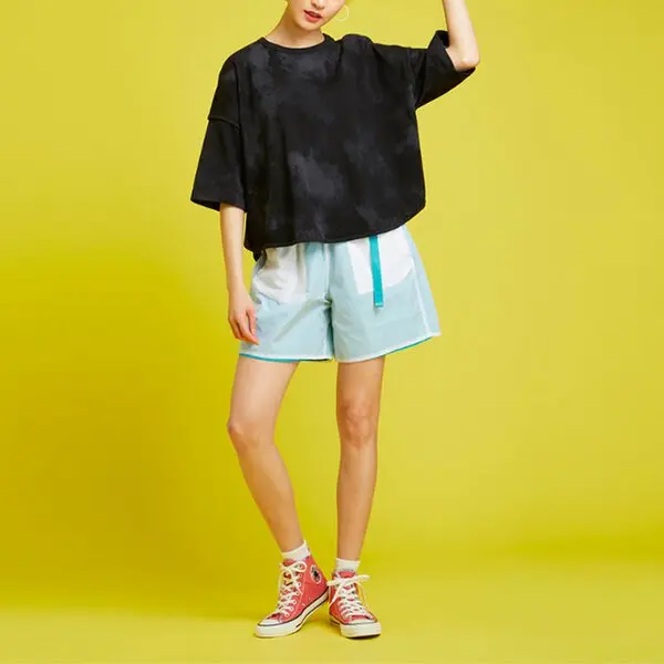 CONVERSE Loose Fit Mesh Short Sleeve Top