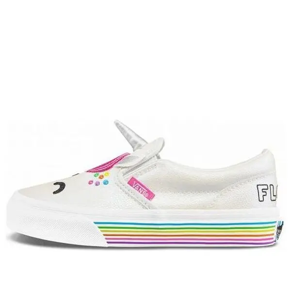 VANS Flour Shop X Classic Slip-on Sneakers - White/pink