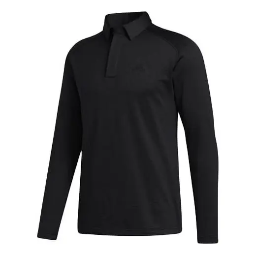 Adidas Sports Fleece Long Sleeve Polo - Black