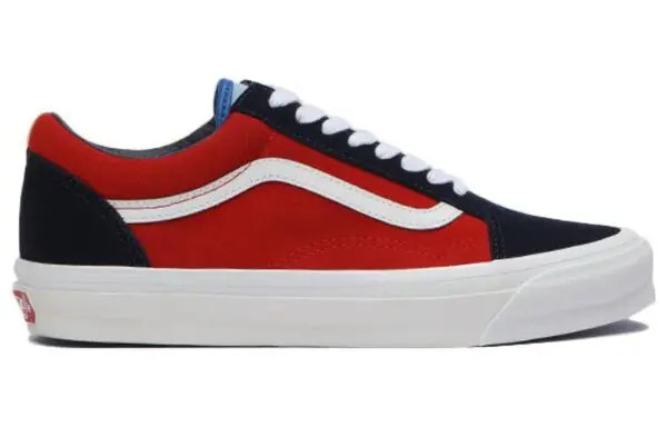 VANS Og Old Skool Lx 'off The Wall' Low Top Sneakers - Navy/red