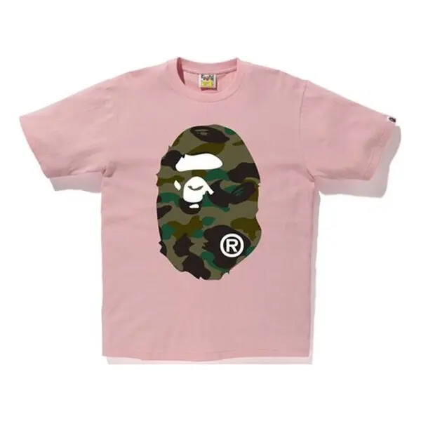 A BATHING APE Camouflage Ape Head T-shirt - Pink