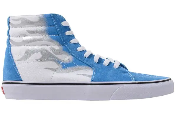 VANS Sk8-hi High-top Sneakers With Flame Detailing - Blue/white