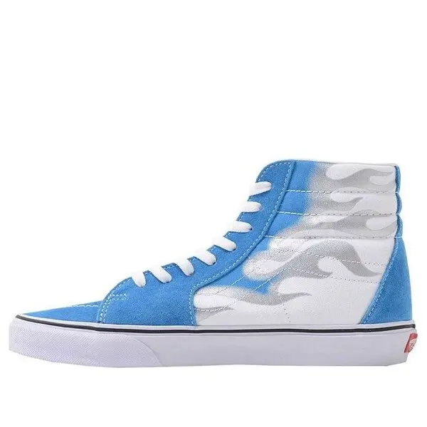 VANS Sk8-hi High-top Sneakers With Flame Detailing - Blue/white