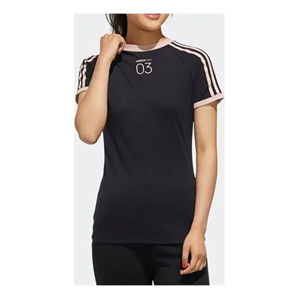 Adidas Neo Cs 3-stripes Short Sleeve Tee - Black