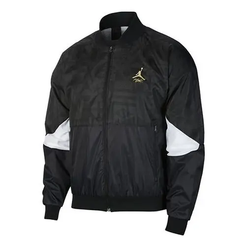 JORDAN Stand Collar Zip Up Jacket - Black