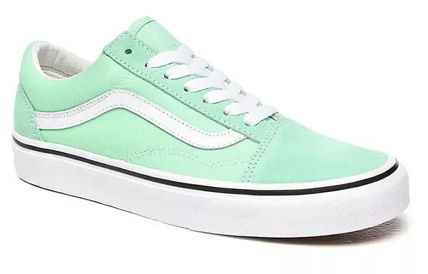 VANS Old Skool Lace Up Sneakers - Green/white