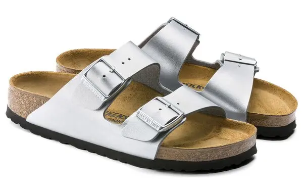 BIRKENSTOCK Arizona Birko-flor Sandals - Silver