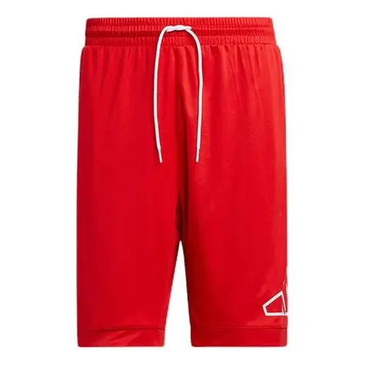Adidas Big Logo Short Logo Printing Sports Shorts - Red