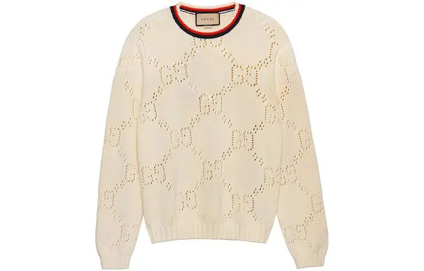 Gucci Perforated Gg Cotton Knit Sweater