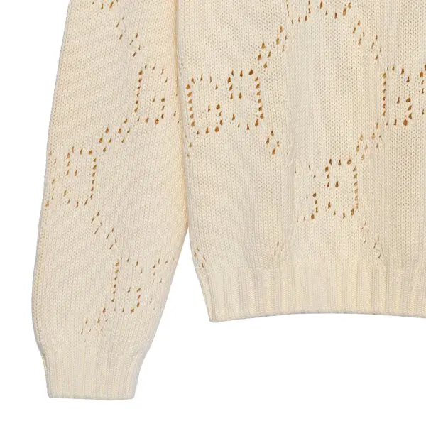 Gucci Perforated Gg Cotton Knit Sweater