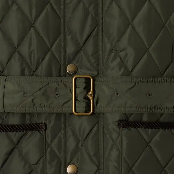 Burberry Quilted Belted Jacket - Green