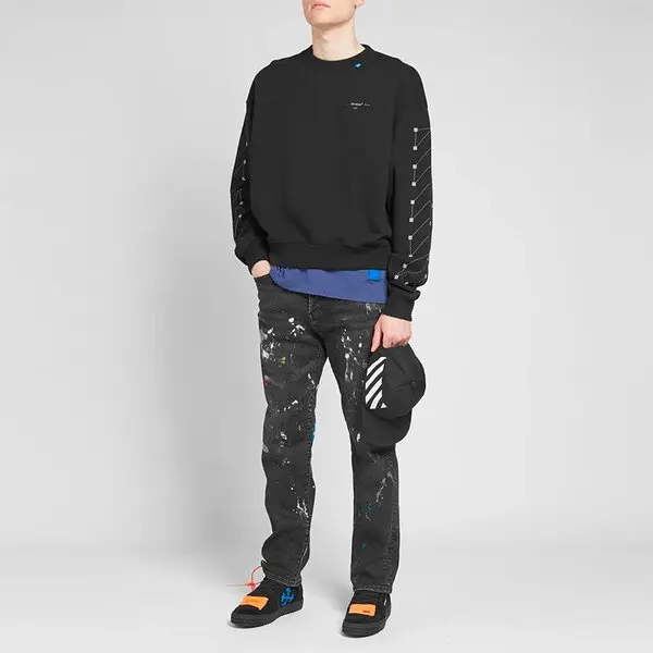 Off-White Cotton Crewneck Pullover