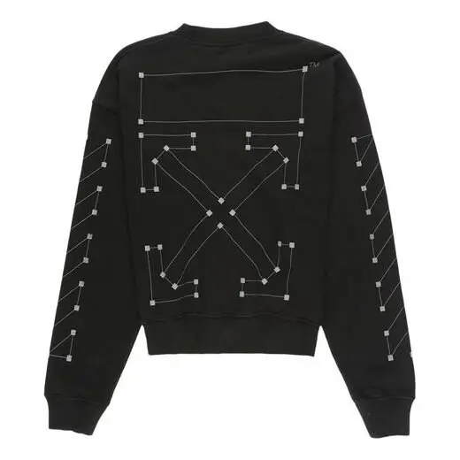 Off-White Cotton Crewneck Pullover - Black