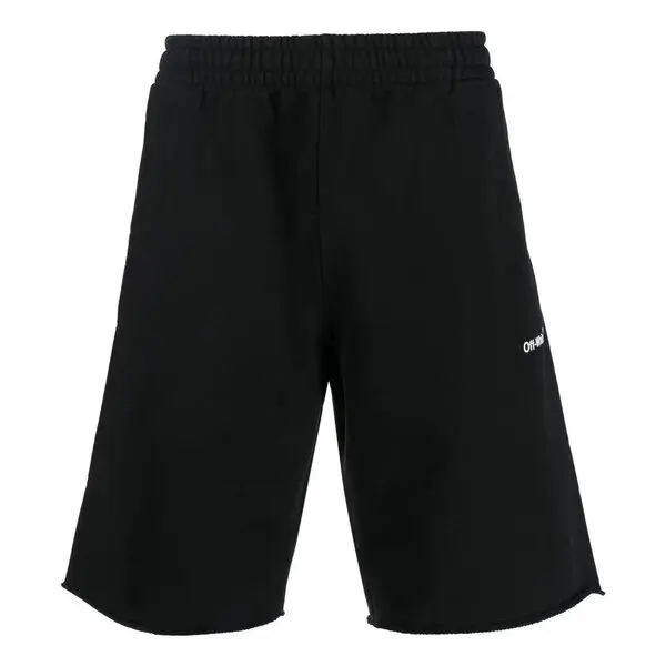 Off-White Solid Color Logo Printing Sports Shorts - Default Color