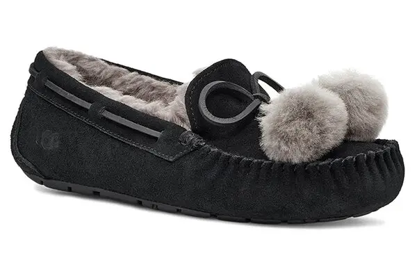 UGG Dakota Bow Pom Slipper - Black