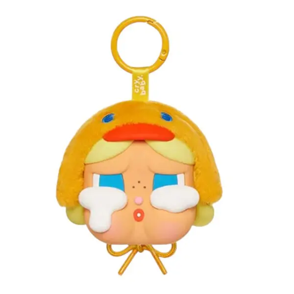 POP MART Crybaby Crying Again Vinyl Face Plush Earphone Case 'duck You - Multi-color
